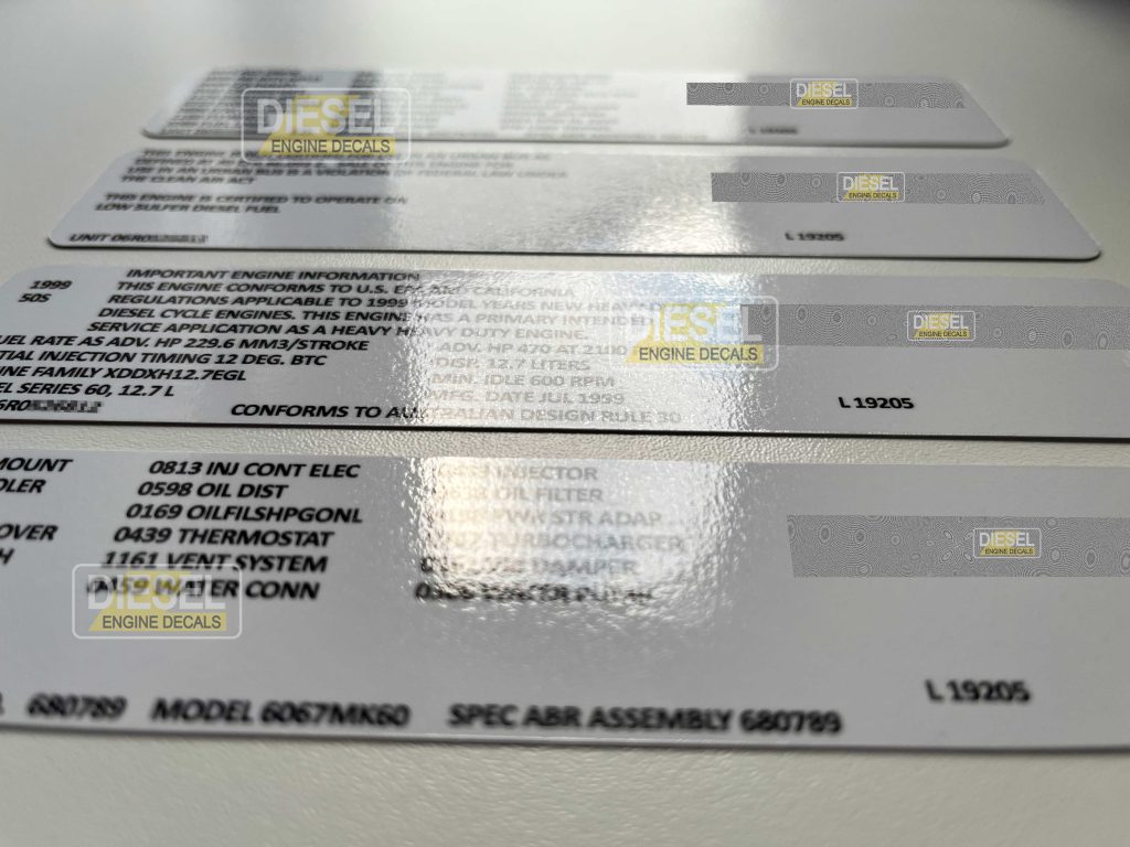 Detroit Diesel Series 60 12.7L Valve Cover Sticker Decal 1994 1995 1996 ...