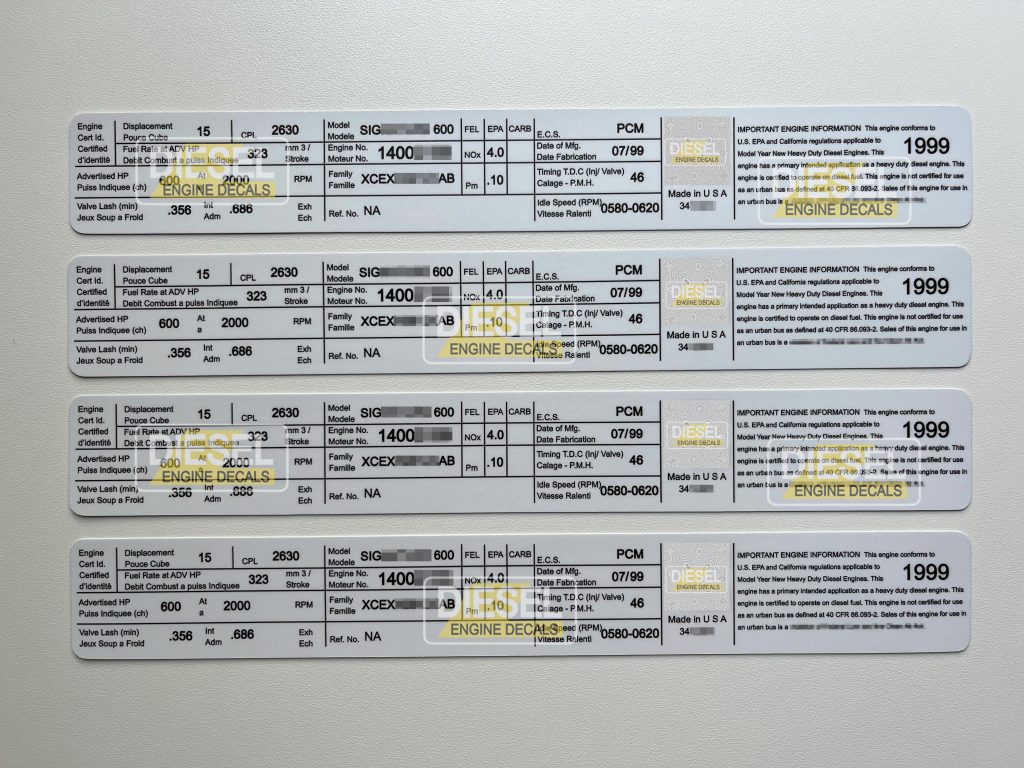 Cummins ISX Signature 600 Engine Valve Cover Decal Sticker set 1998 ...