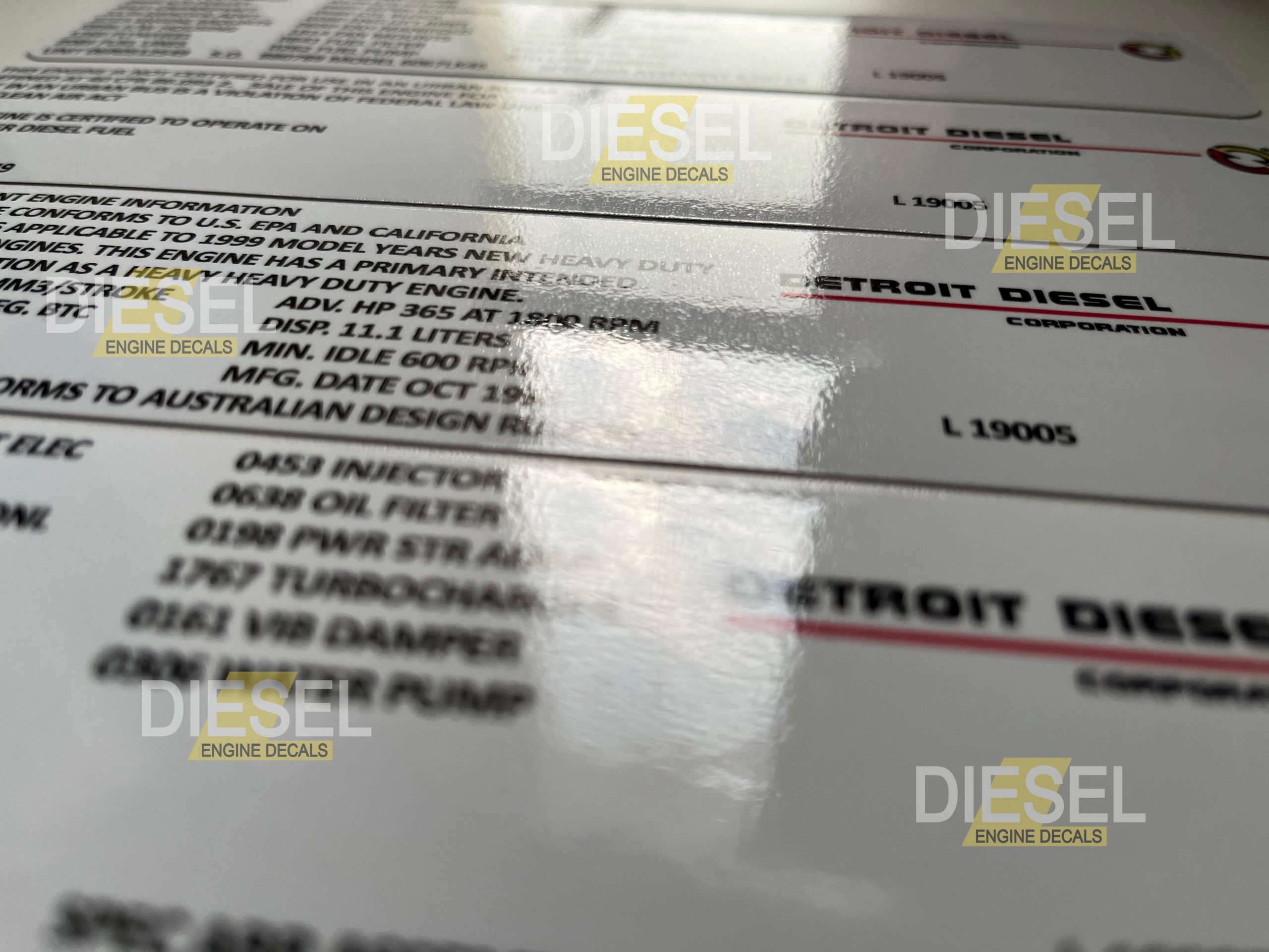 Detroit Diesel Series 60 11.1L Valve Cover Sticker Decal 1998 1999 ...